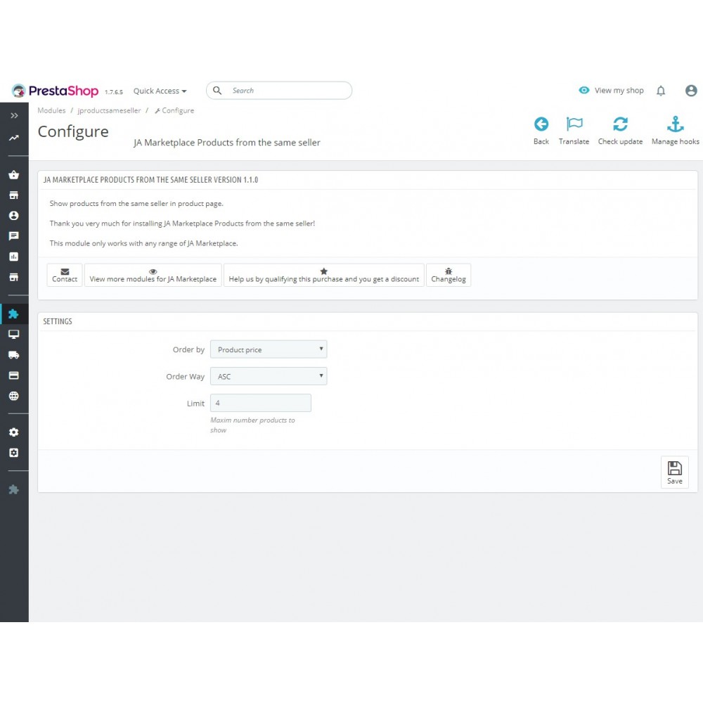 Module PrestaShop JA Marketplace Produits du même vendeur | JA Modules