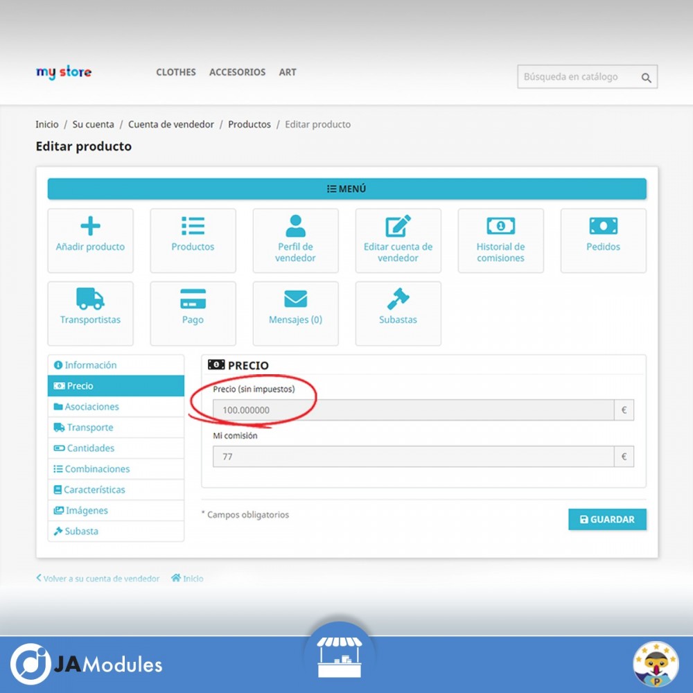 JA Marketplace Seller tax PrestaShop Module | JA Modules
