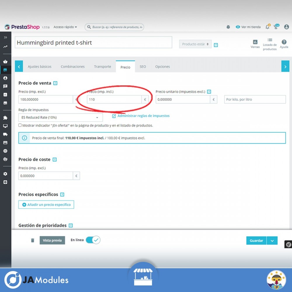 JA Marketplace Seller tax PrestaShop Module | JA Modules