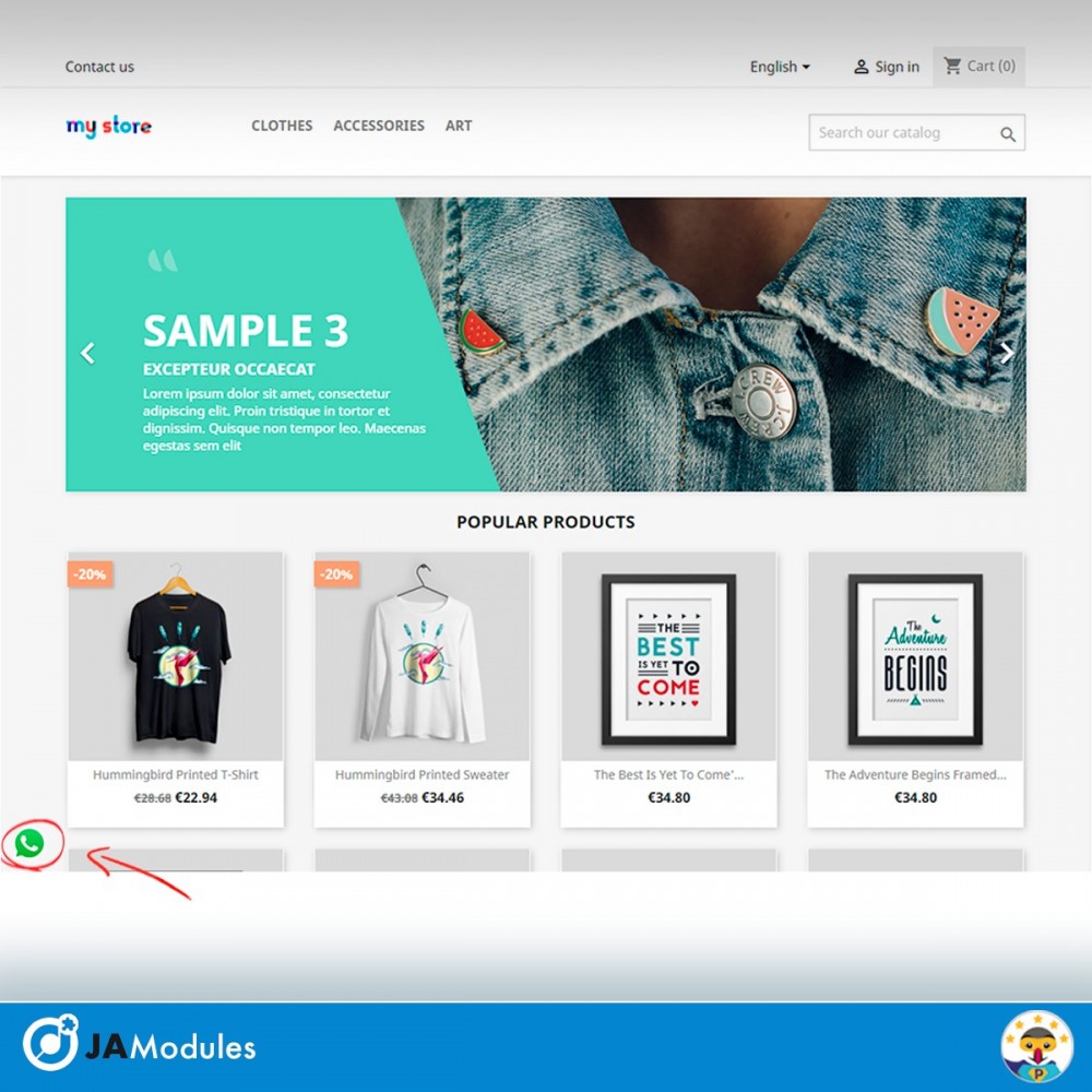 Módulo PrestaShop JA Marketplace WhatsApp Vendedor | JA Modules