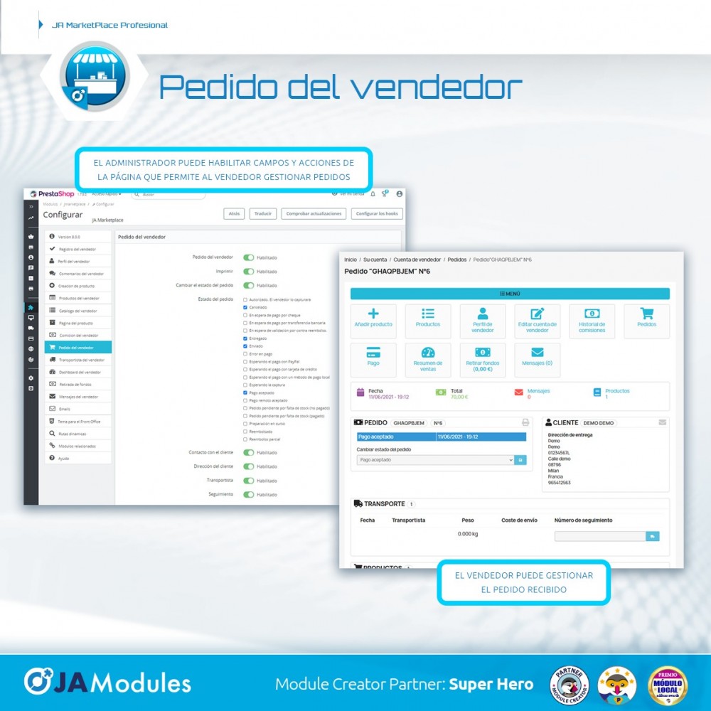 Module PrestaShop JA Marketplace Professionnel | JA Modules
