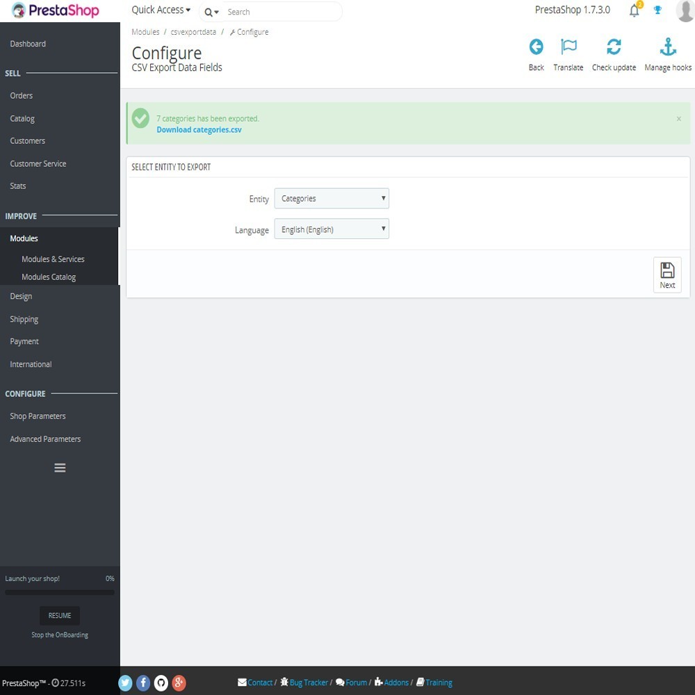 CSV Export Data Fields PrestaShop Module | JA Modules